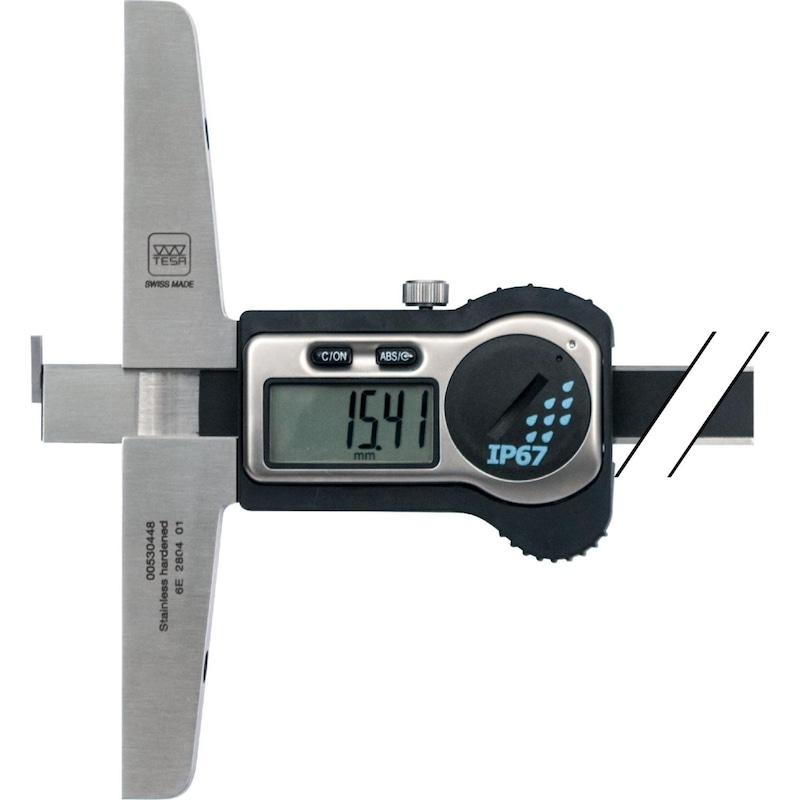 TESA TWIN-CAL IP67 depth vernier callipers with rotary stop plate 350 ...
