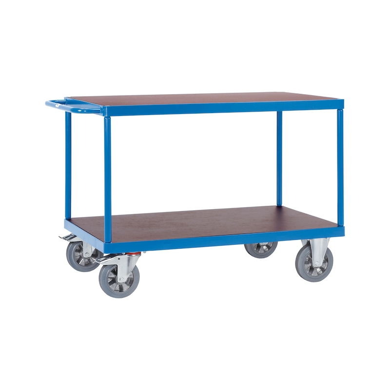 Heavy-duty table trolley with engineered wood load areas | HAHN+KOLB