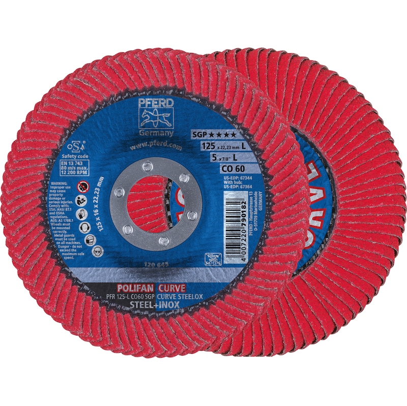 PFERD Abrasive flap disc POLIFAN®-CO SGP CURVE STEELOX from eShop