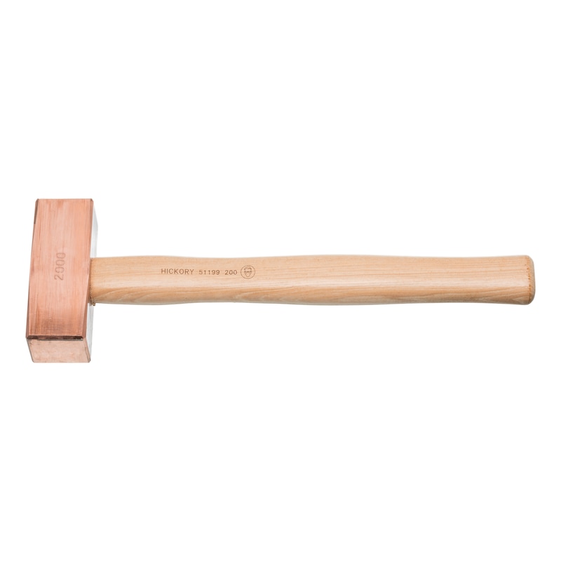 ORION Copper hammer, mallet shape, 3,000 g, hickory handle
