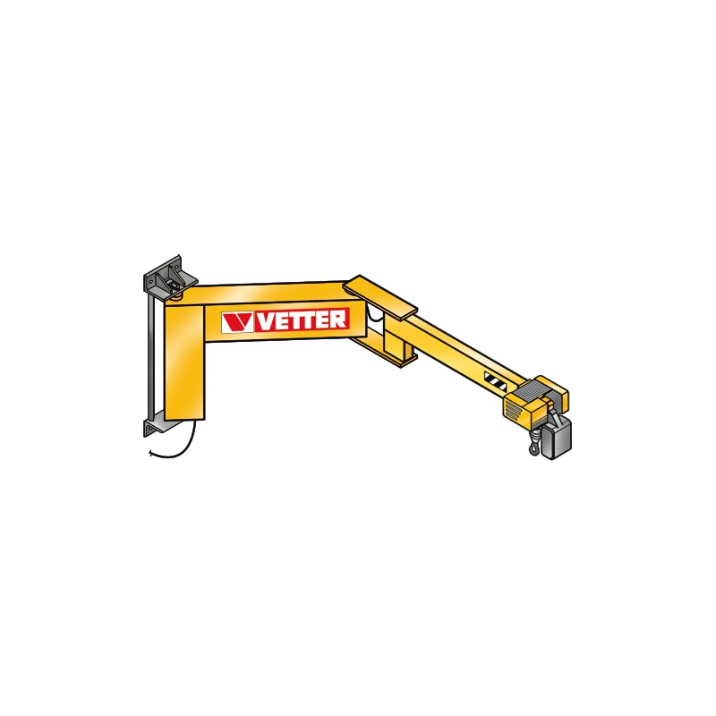 Buy VETTER Wall-mounted slewing crane with chain hoist and foot-mounted ...