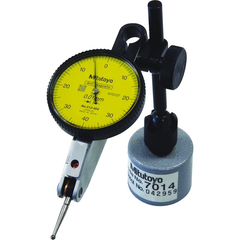MITUTOYO lever gauge probe with mini magnetic stand and stem with clamp