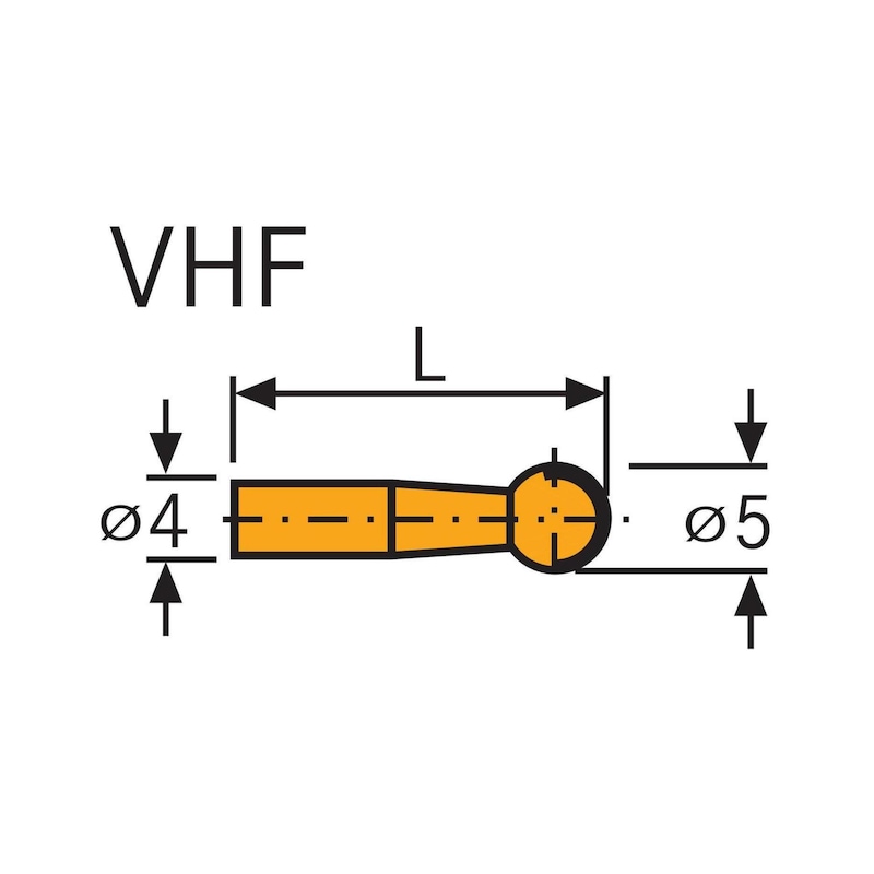 Buy TESA TECHNOLOGY FMS indicator contact points VHF, ball 5 mm, shank 4 mm