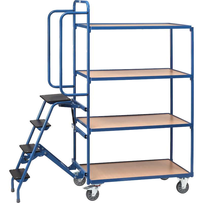 Shelf trolley with ladder | HAHN+KOLB