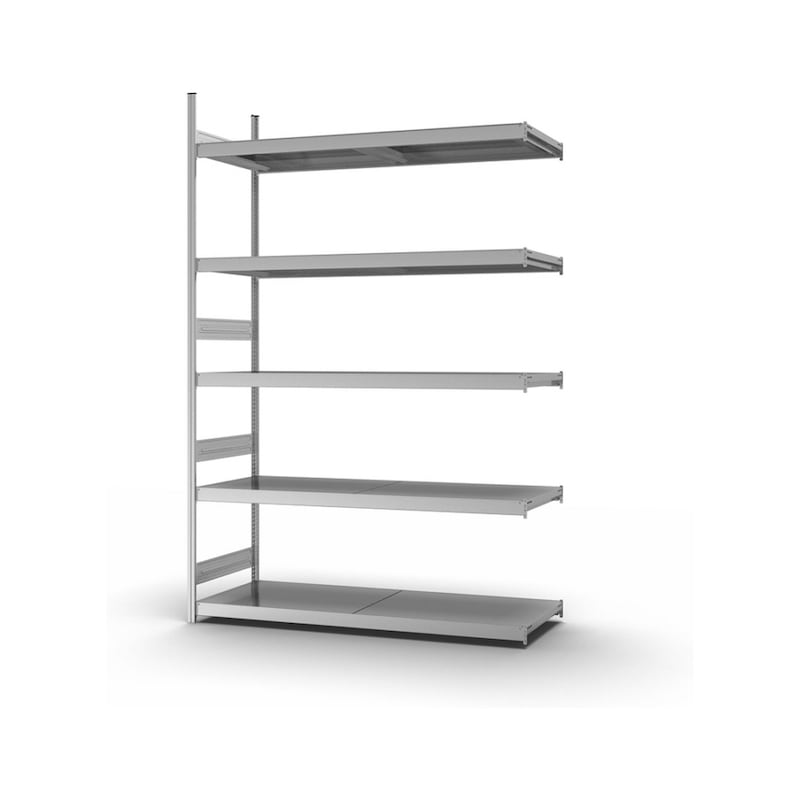 HOFE large-compartment rack add-on bay 2,000x600 mm, 5 zp. steel shelves