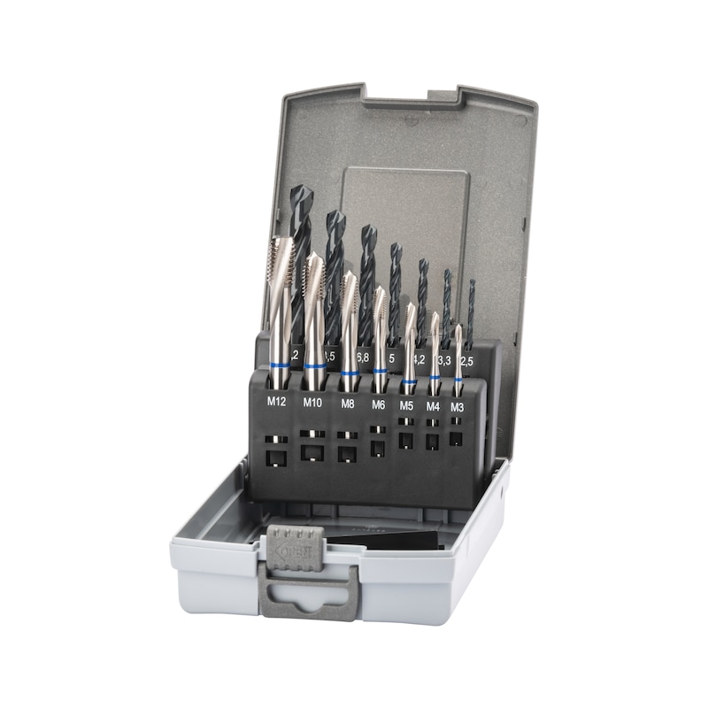 ATORN M3-M12 set ureznika + burgije za otvore M3-M12 rupa 2,5xD 15° P