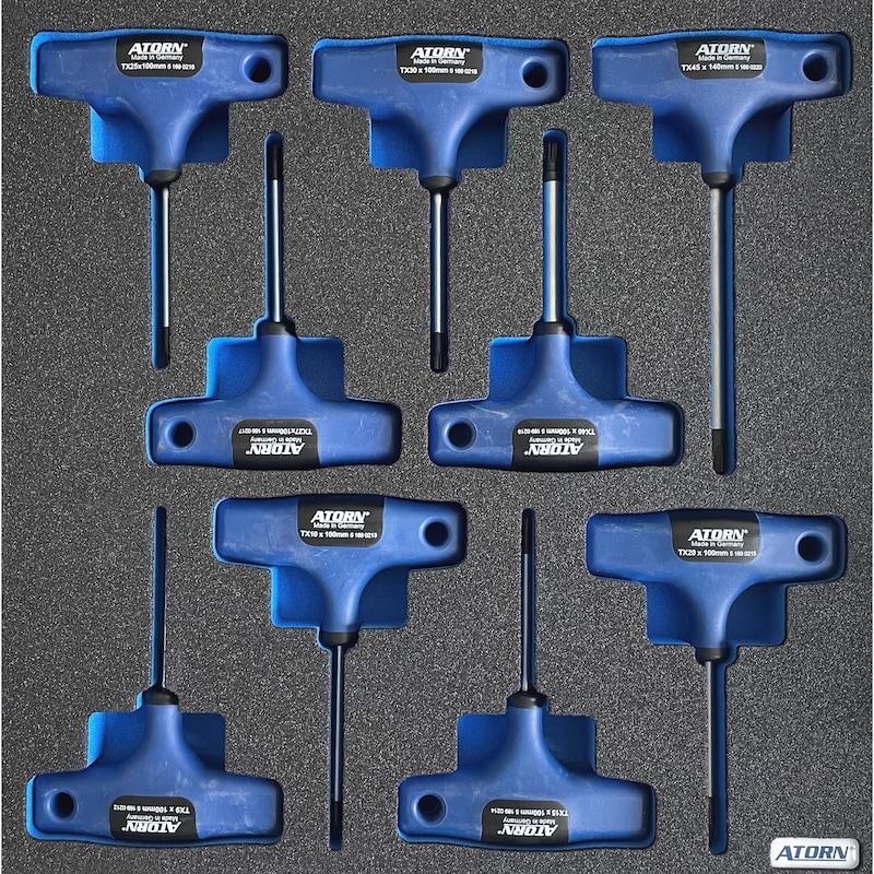 ATORN Hard foam insert - T-handle TX screwdriver set 9
