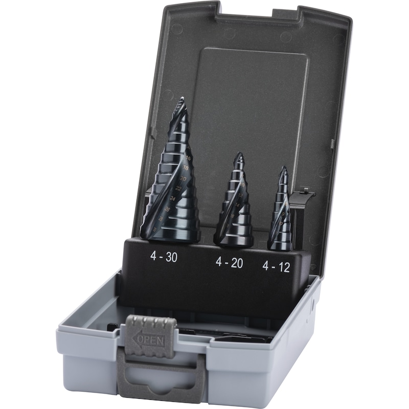 ATORN STEP lépcsősfúró készlet HSS TiAlN STEP heggyel, 0,9/1/2 típus