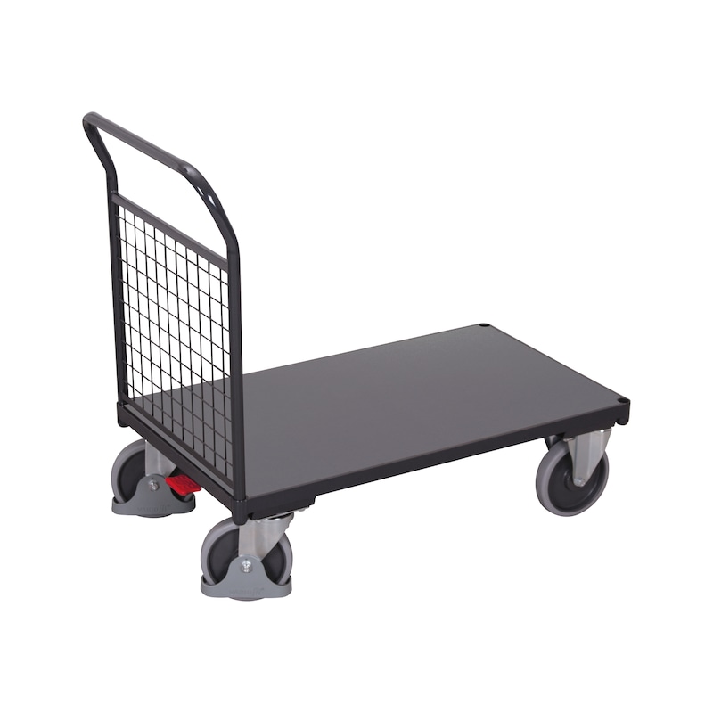 Buy VARIOFIT Platform trolley with wire grid front wall