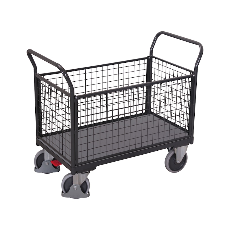 Buy VARIOFIT 4-sided platform trolley with wire grid