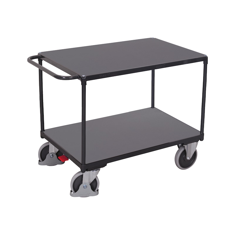 VARIOFIT Heavy-duty table trolley with two engineered wood load areas