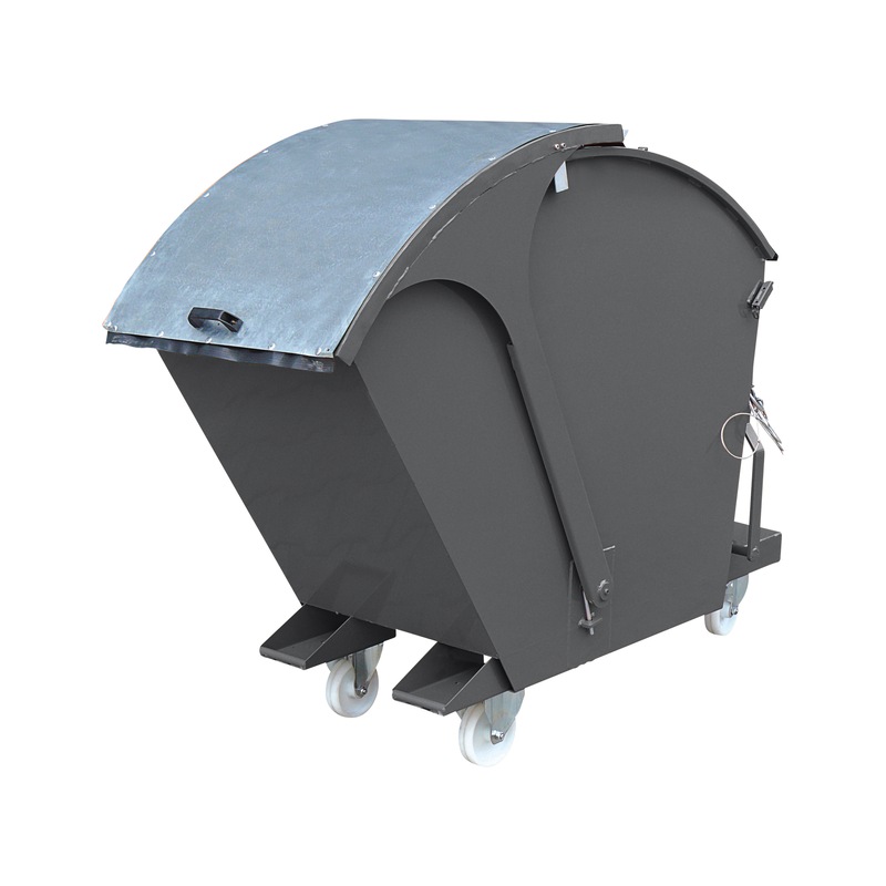 EICHINGER tipping container with round lid 1,000 kg 1,000 l anthracite grey