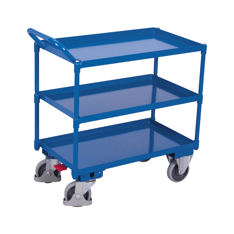 VARIOFIT Table trolley with three sheet steel load areas