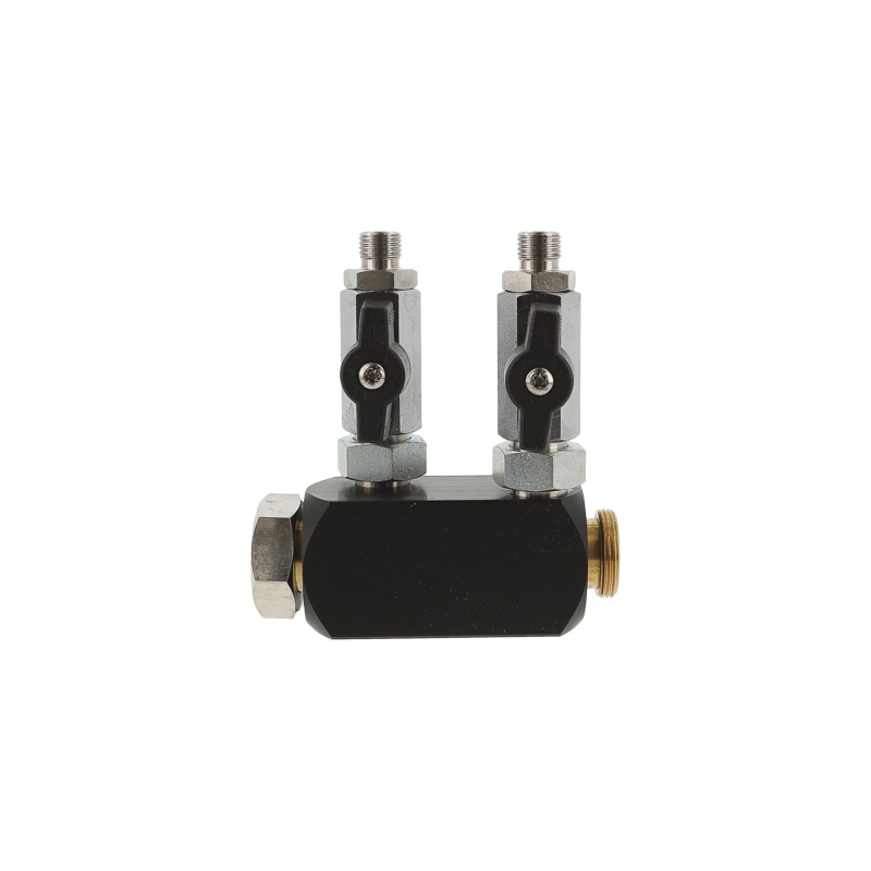 SATA outlet strip with ball valves 2x1/4 inch external thread for ...