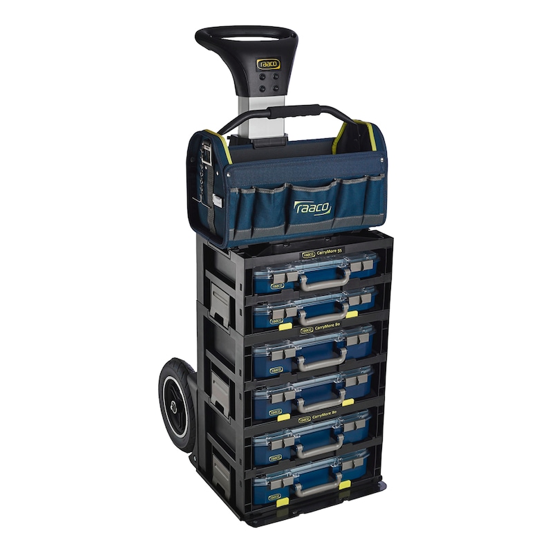 RAACO CarryMore Trolley mit Aufbewahrung, CarryLite Mix 2 mit Toolbag ...