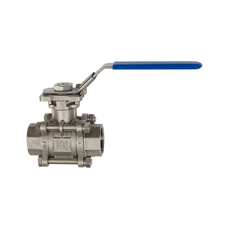 Three-piece stainless steel ball valve length according to DIN 3202-M3 ...