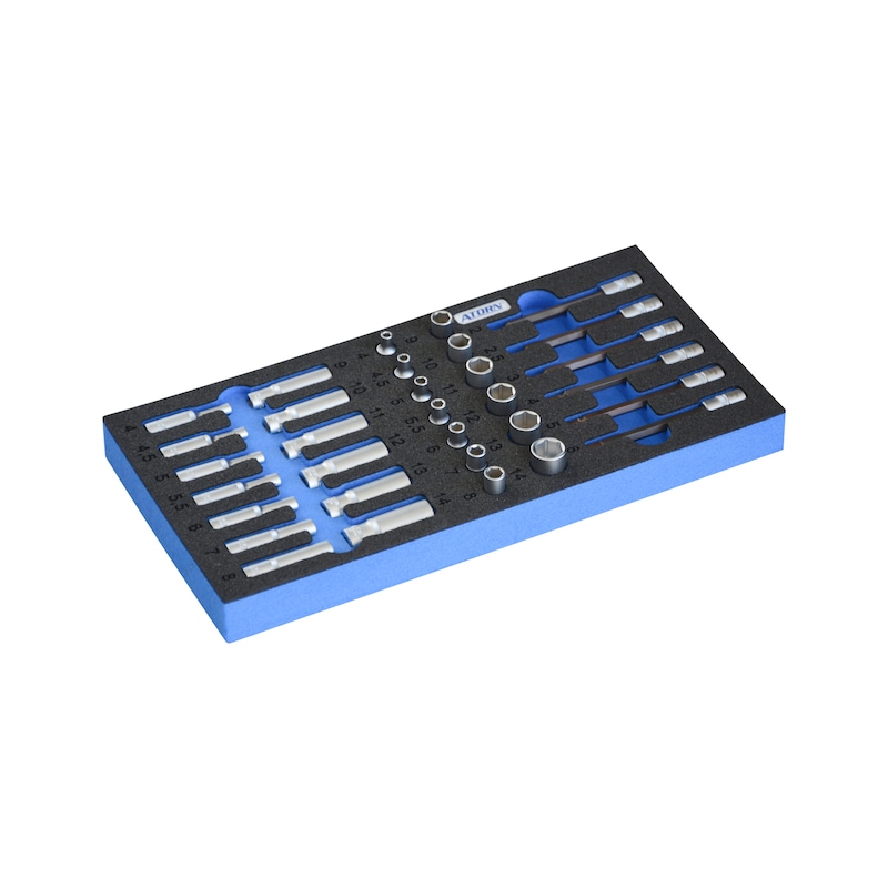 ATORN Hard foam insert equipped with socket set 1/4, 32 pieces