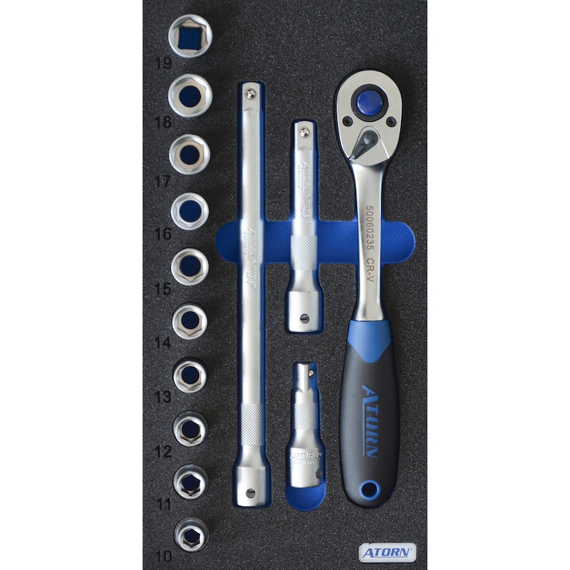 Buy ATORN Hard foam insert equipped with socket wrench set 1/2, 14 pieces