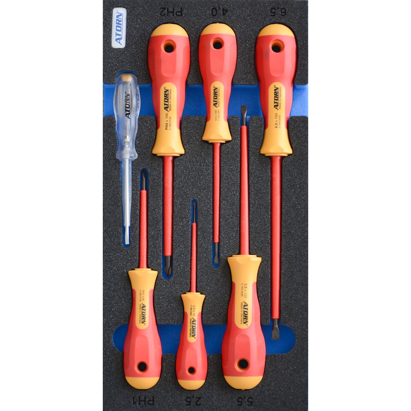 Buy ATORN Hard foam insert equipped with screwdrivers VDE 5, 7 pieces