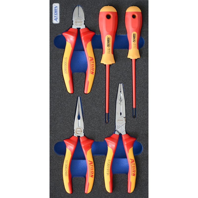 ATORN Hard foam insert equipped with VDE assortment 4, 5 pieces