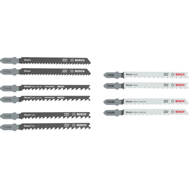BOSCH Jigsaw Blade Set Wood Basic, 10-piece 2607012069