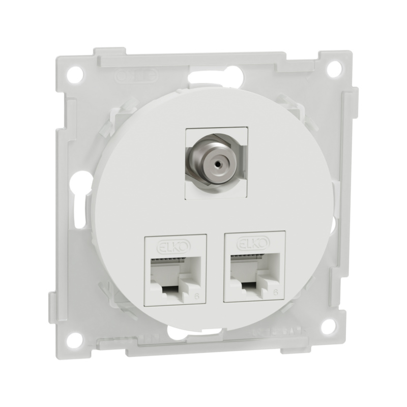 Telecom outlet 2XC6 UTP/1XF/F direct ELKO One from WürthElektroShop