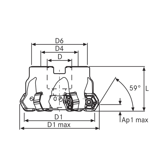 WIDIA síkmaró, HD 59° M1200 | HAHN+KOLB