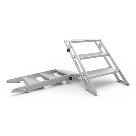 3-step aluminium ladder, folding | HAHN+KOLB