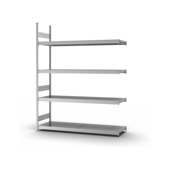 HOFE large-compartment rack add-on bay 2,000x500 mm, 4 zp. steel shelves