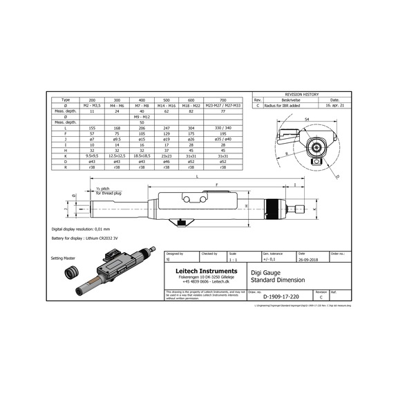 Buy LEITECH Digi MF thread plug gauge with depth measurement