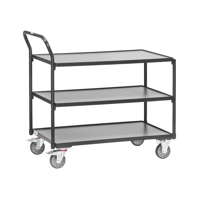 FETRA Table trolley with 3 wooden shelves | HAHN+KOLB