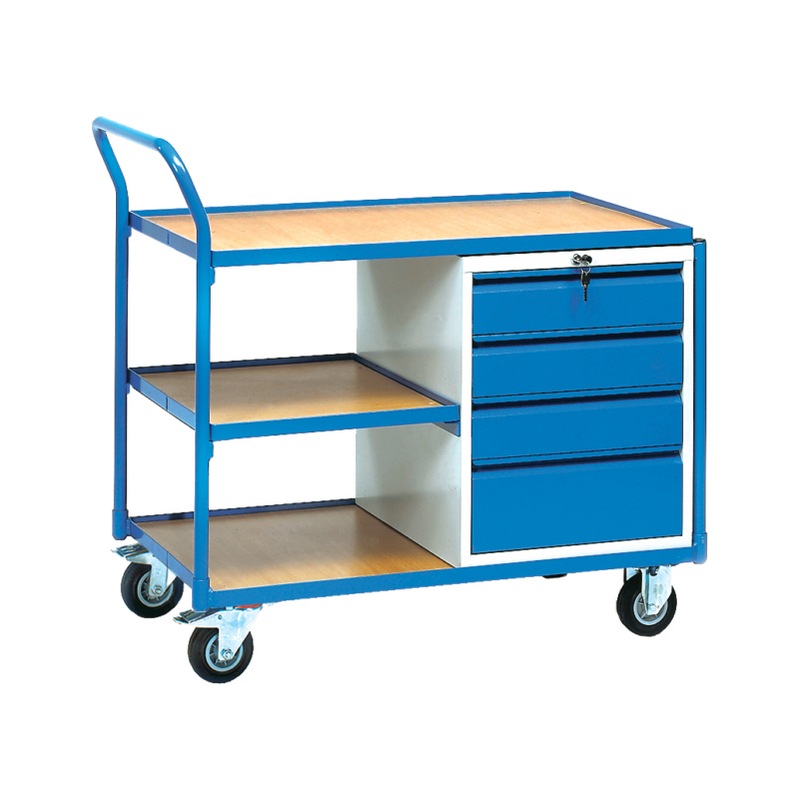Table trolley with 3 wooden load areas | HAHN+KOLB