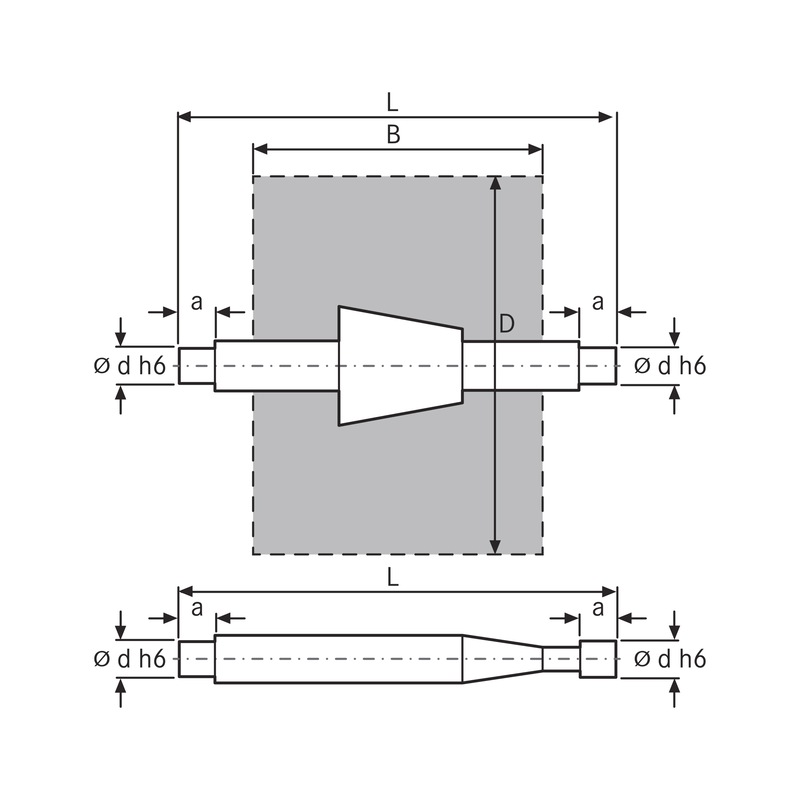 Balancing arbour with nut | HAHN+KOLB