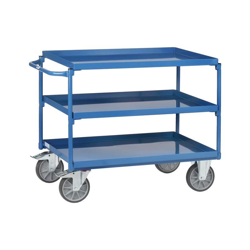 Table trolley with 3 load areas made of sheet steel | HAHN+KOLB