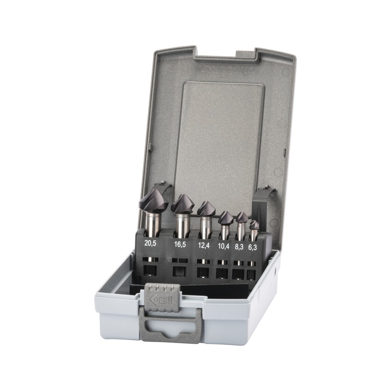 ATORN Countersink set 90° HSSE TiAIN T3 unequal spiral pitch | HAHN+KOLB