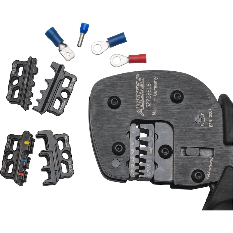 ATORN Crimping pliers for inserting interchangeable crimping inserts ...