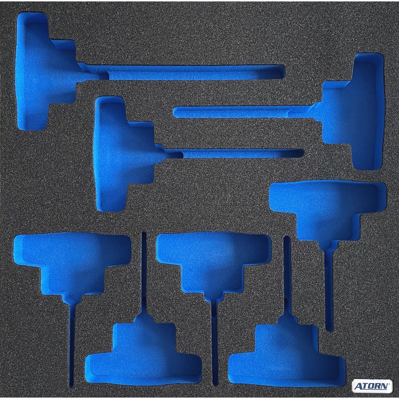 Hard foam insert, empty - T-handle hexagon screwdriver set 8 | HAHN+KOLB