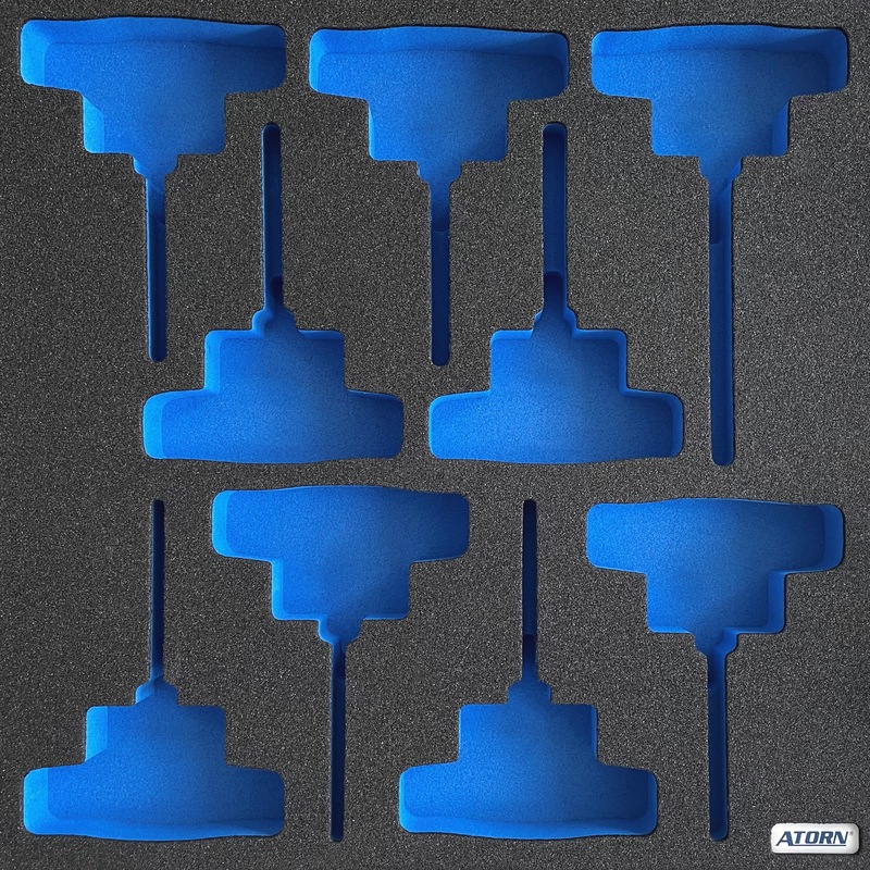 Hard foam insert, empty - T-handle TX screwdriver set 9 | HAHN+KOLB