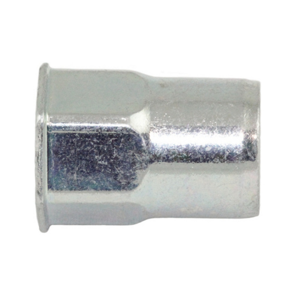 Rivet nut, reduced half-hex, open ZP from WürthElektroShop