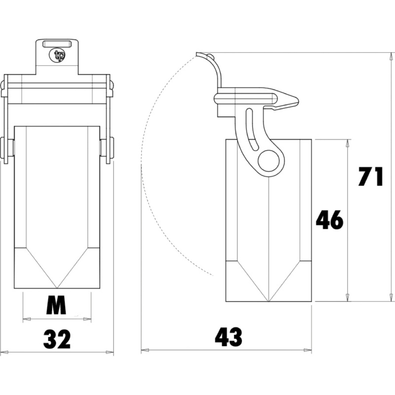 Heavy-duty female connector hood, side locking from WürthElektroShop
